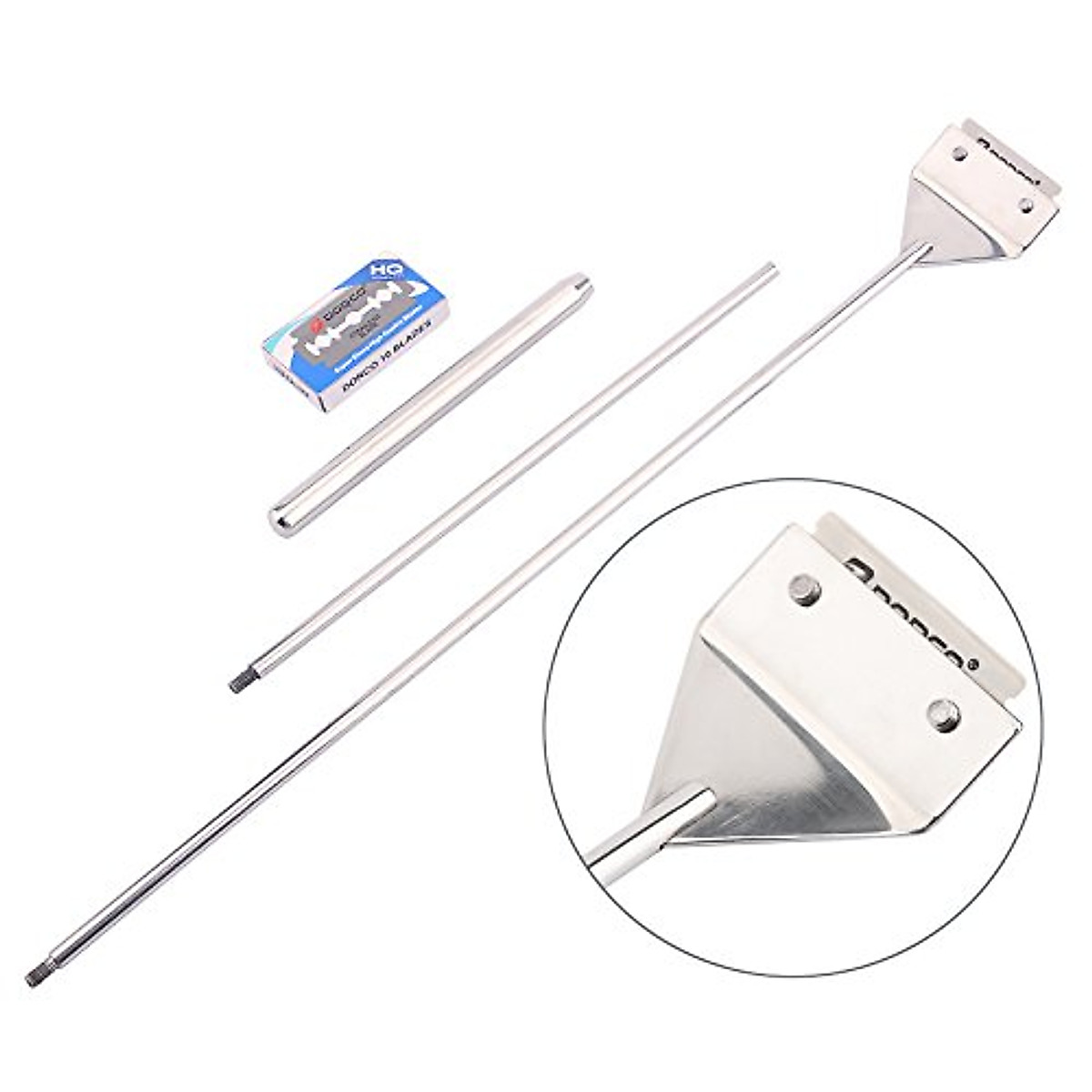 Katfort Aquariums Glass Scraper, 25.6inch/65cm Fish Tank Algae Scraper, Aquarium Scraper for Glass Tanks, Stainless Steel Cleaning Tool Kit with 10 Blades, Razor Scraper for Glass Aquarium