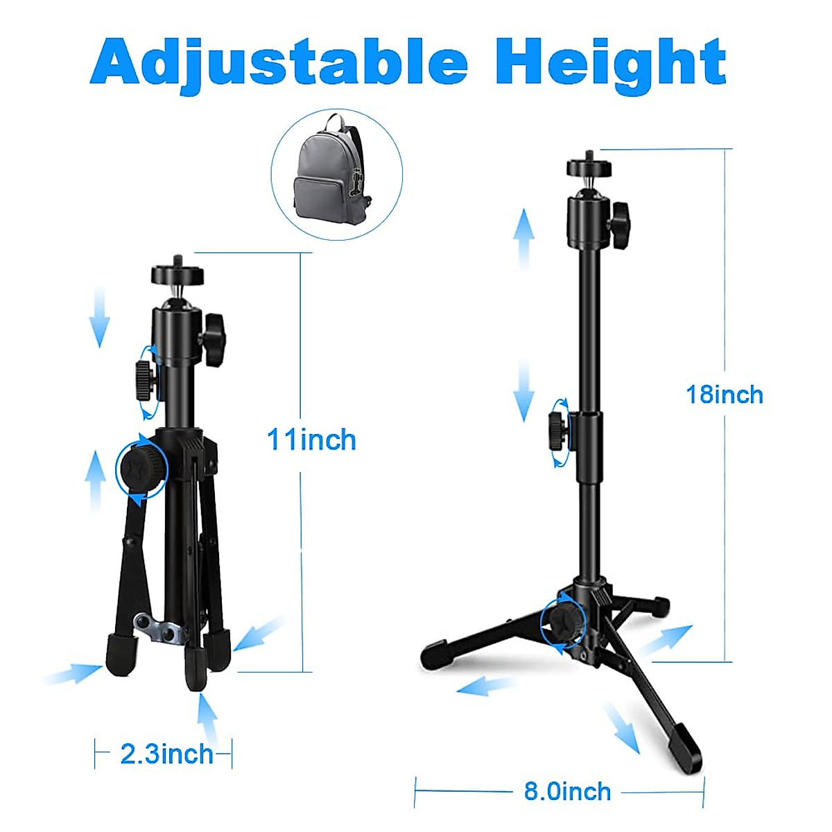 JCTRIWAY Mini Projector Stand,[Universal 1/4 Screw] Extendable Desktop Tripod Stand for Mini Projector/ Webcam/Camera