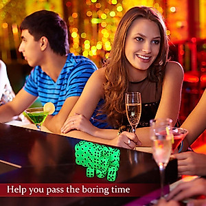 Sumind Glow in The Dark Dice 6 Sided Dice with Black Velvet Pouches for Table Board Games, Party Favors, Toy Gifts(54 Pieces)