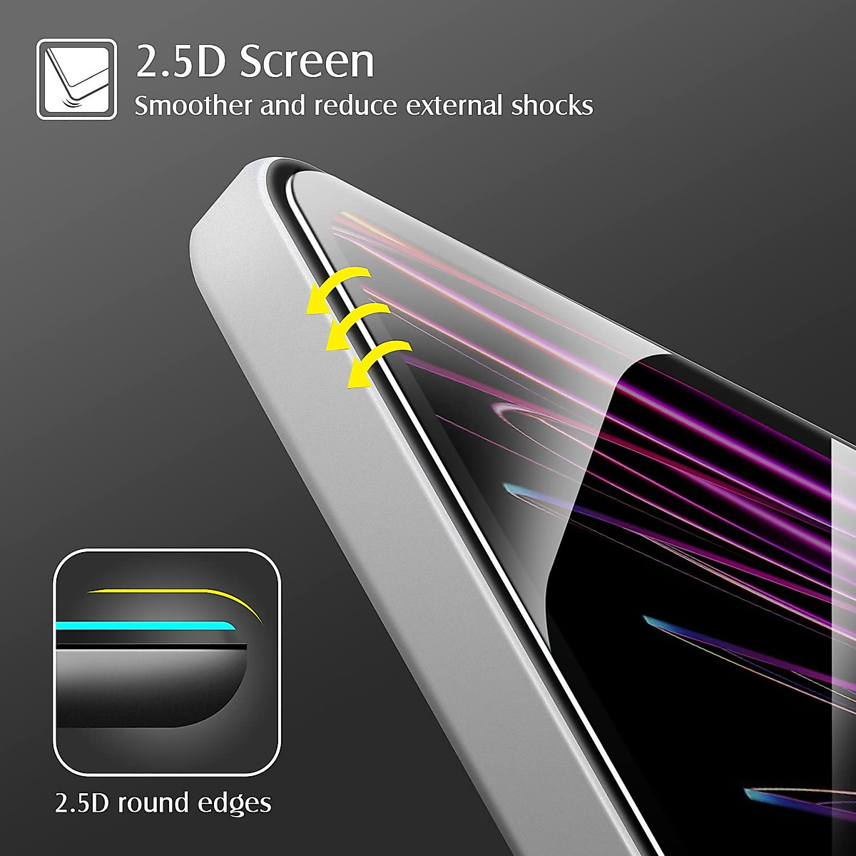 auaua Screen Protector for iPad Pro 12.9 inch 6th/5th/4th/3rd Generation (2022/2021/ 2020/2018), with Easy Installation Tool, 9H Hardness Tempered Glass