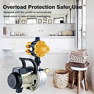 TDRRICH 3/4HP water pressure booster pump with Smart Controller for whole house，Self-priming Jet Transfer Pump Pressure Switch Automatic System 110v AC for Lawn Garden Sprinkler Irrigation