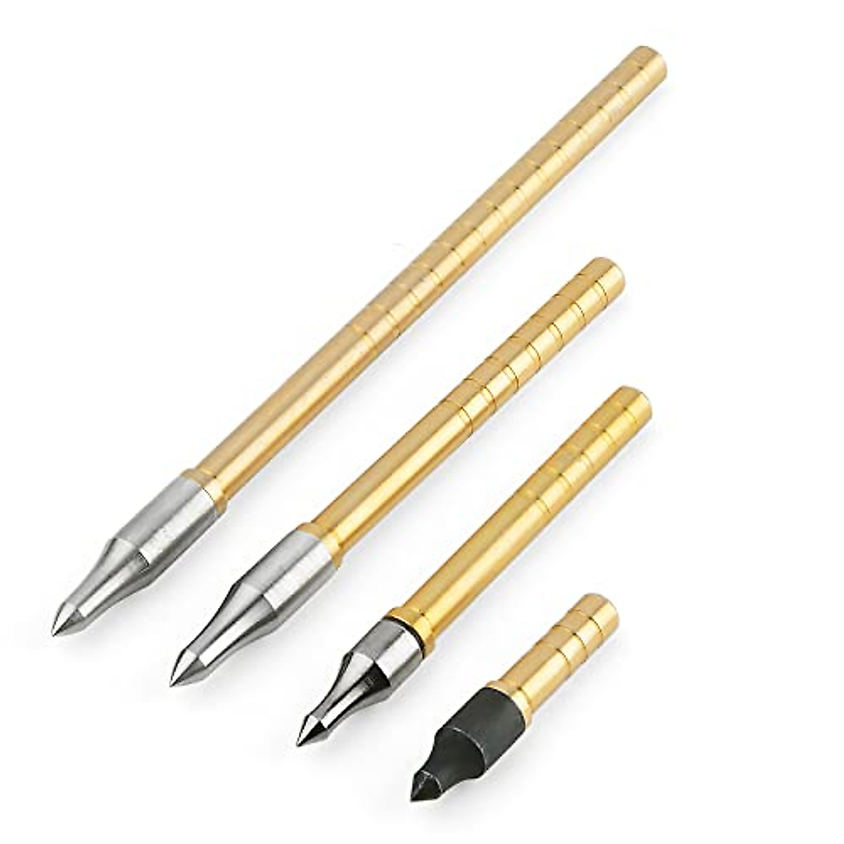 AMEYXGS 6pcs Archery Brass Arrow Weight 100/150/200/250/300 Grains Combo Screw Point Copper Insert