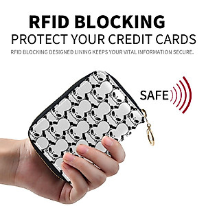 Sletend Cartoon Panda RFID Credit Card Holder Leather With Zipper Card Case Wallet for Women Girls