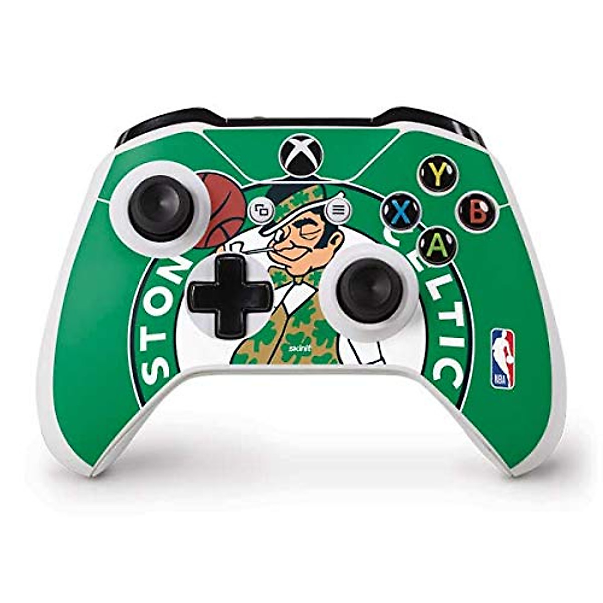 Skinit Decal Gaming Skin Compatible with Xbox One S Controller - Officially Licensed NBA Boston Celtics Large Logo Design