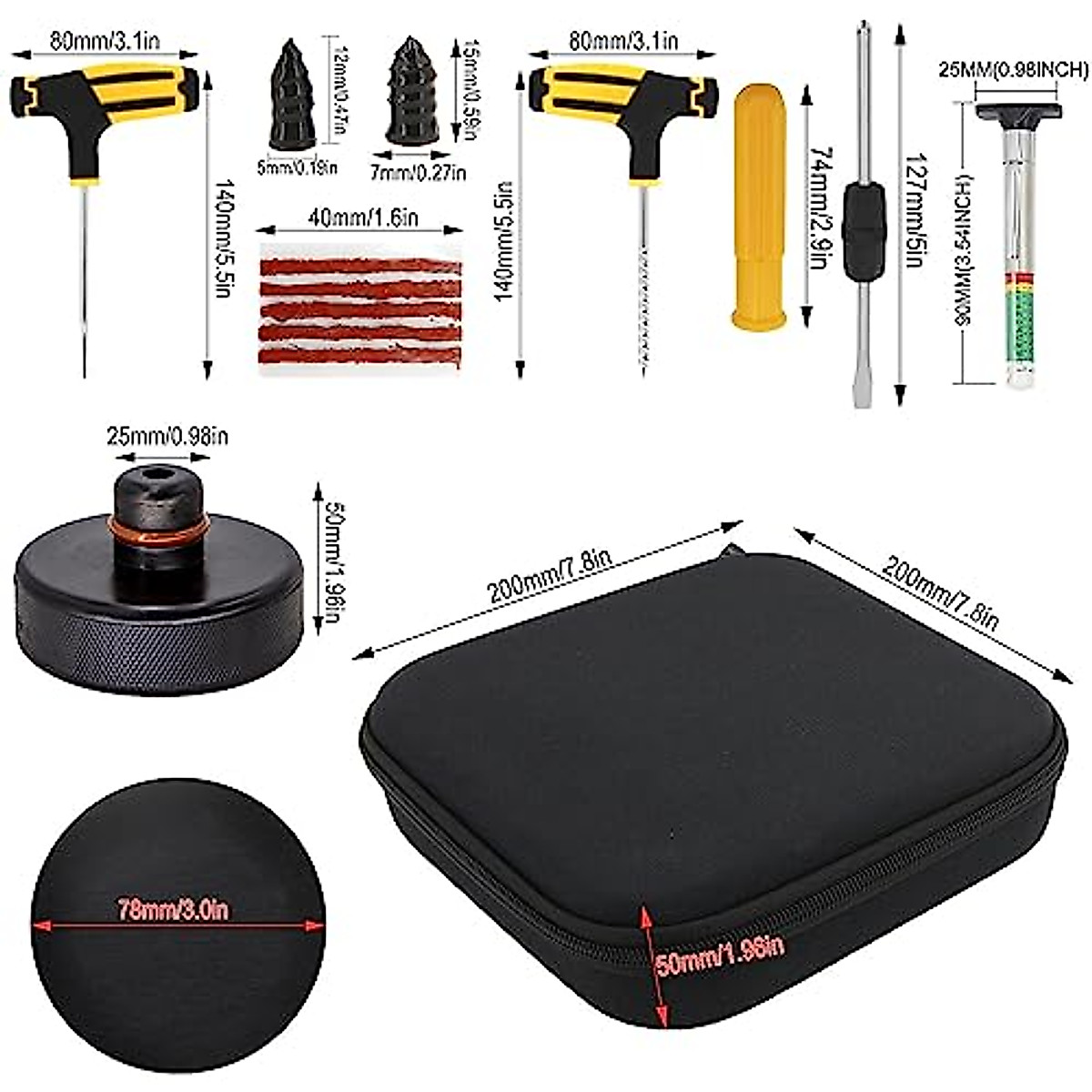 URMECCH Lifting Jack Pad for Tesla Model 3/Y/S/X, 4PCS Rubber Jack Pad Adapter Pucks Tool Chassis Jack Point Pad Sturdy Adapter, Car Tire Repair Tool Kit with Storage Box