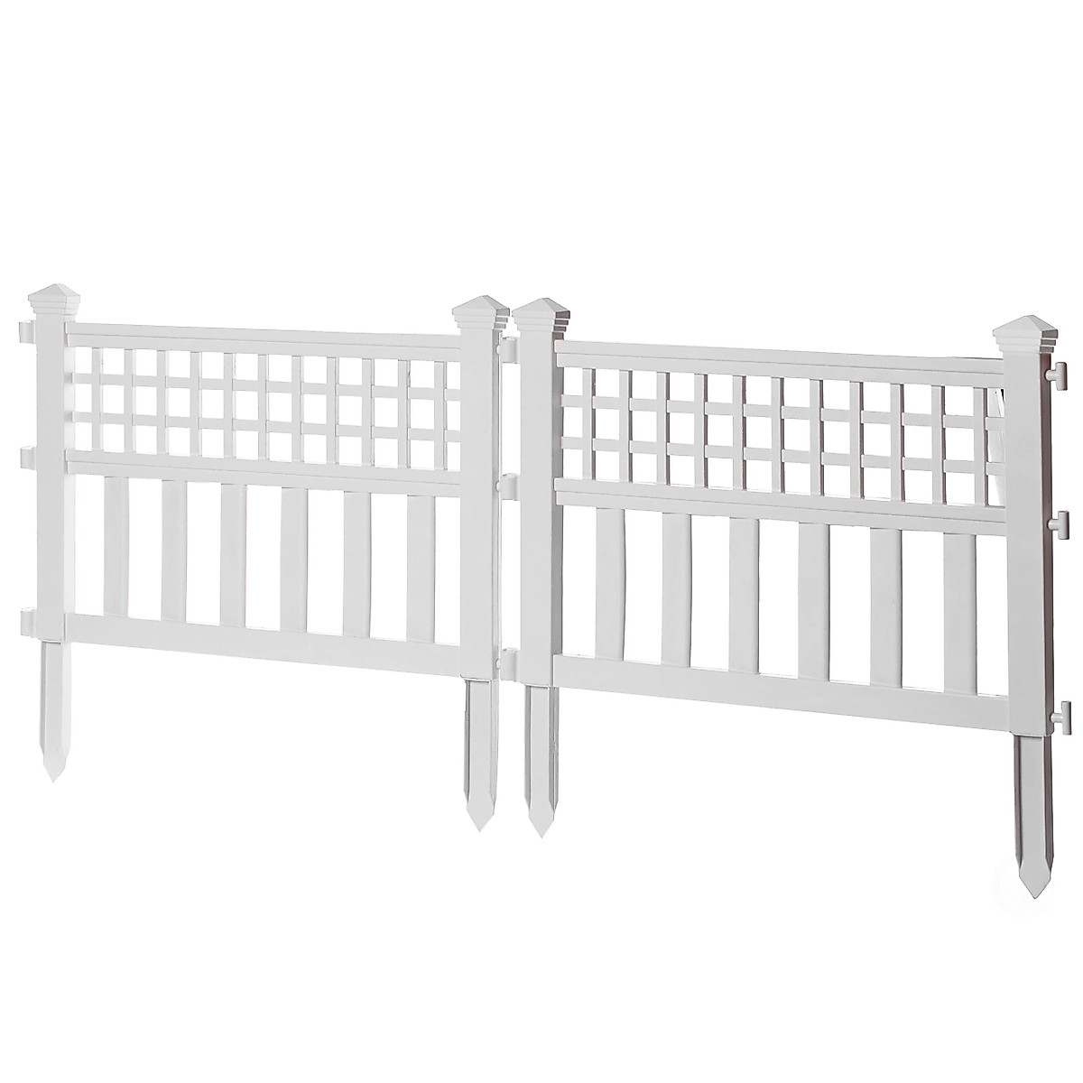 Gardenised Plastic Outdoor Decor Garden Flower Edger Fence, Border, Set of 4 Panels, White