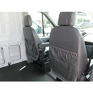 Durafit Seat Covers.2014-2021 Ford Transit Front Bucket Seat Covers. Gray Twill