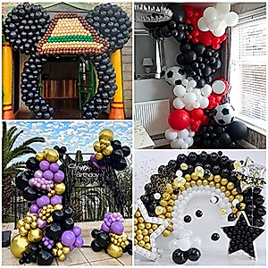 Black Balloons, 106pcs Black Balloon Garland Arch Kit Different Sizes 5 10 12 18 Inch Latex Balloons for Birthday Graduation Wedding Retirement Anniversary Halloween New Year Holiday Party Decorations