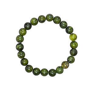 Jade Bracelet for Women Men's Gifts - Authentic Green Jade Protection Healing Crystal Bracelet - 8mm Gemstone Beaded Stretchable Bracelet Pulseras Para Hombres Mujer Stocking Stuffers