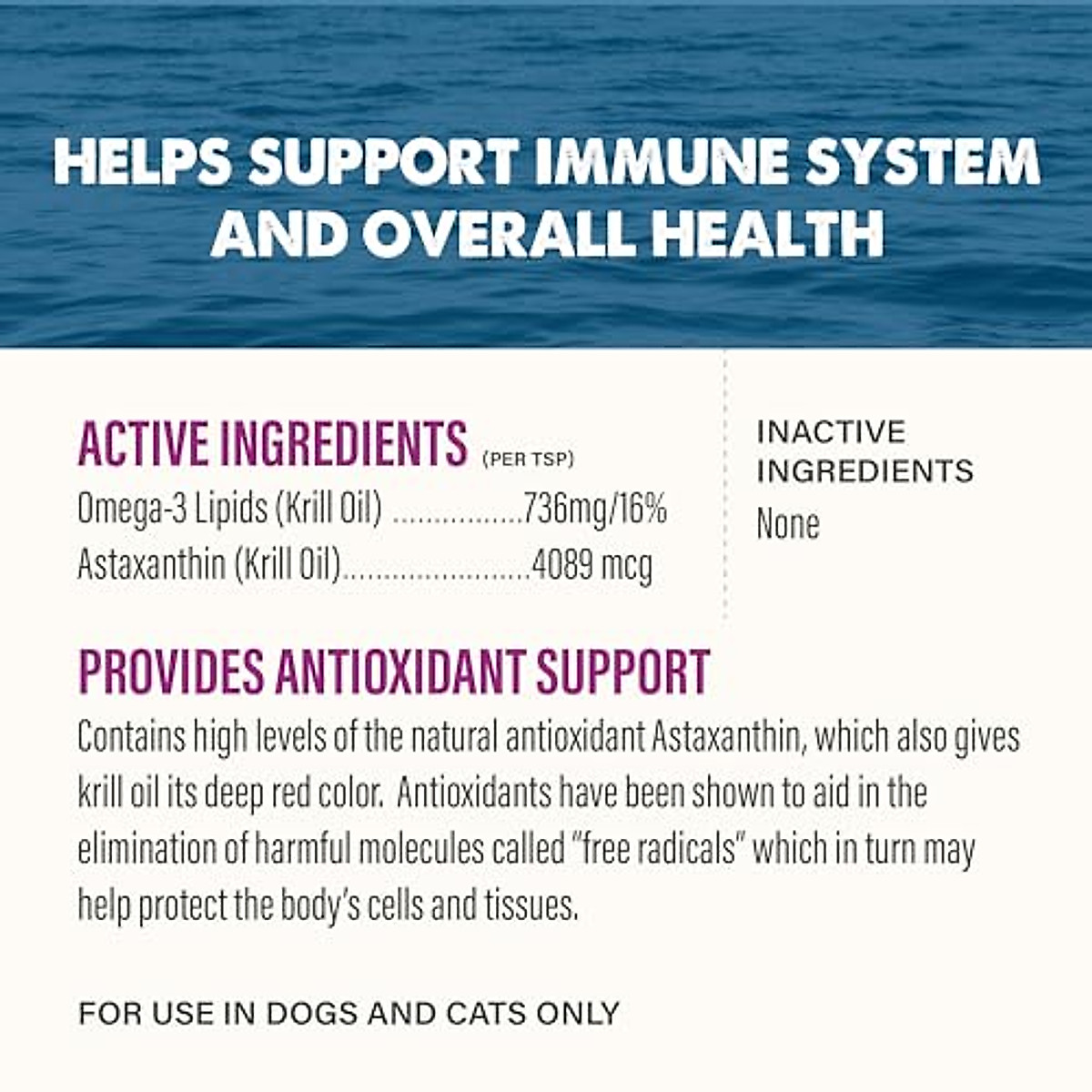 Grizzly Wild Antarctic Krill Oil All-Natural Antioxidant Dog Food Supplement, 8 oz