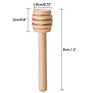 LASSUM 10 Pieces 3 Inch Wood Honey Dippers Sticks, Mini Honey Dipper Stick for Honey Jar Dispense Drizzle Honey