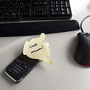 KKMO Fold Write Handy Notes Hand Shaped Sticky Notes Sticker 90 Sheets (Yellow Handy)