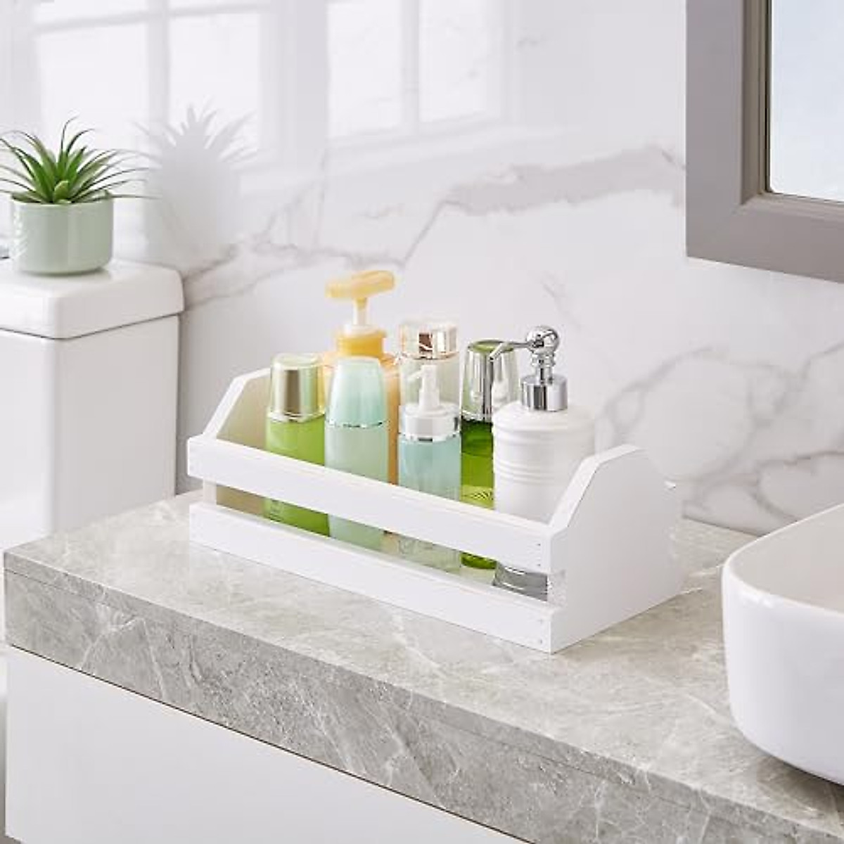 Roeveca Toilet Tank Tray Basket Toilet Paper Storage Farmhouse Decor Toilet Tank Topper Bathroom Storage Organizer Bathroom Organizer Countertop Container