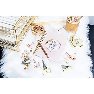 Boss Lady Notebooks for Women I Cute Spiral Journal Notebook with Diamond Pen by NINE ROYAL in a Gift Box - Rose Gold I Hard Cover, Thick and Lined Paper - Great Home or Office I Writing Journal