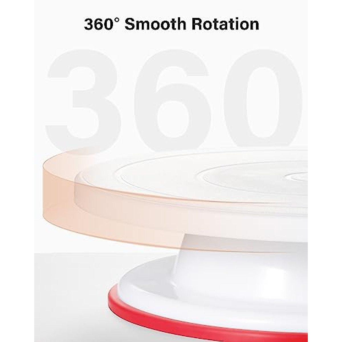 Kootek Cake Decorating Kit Baking Supplies Cake Turntable with 2 Frosting Straight Angled Spatula 3 Icing Smoother Scrapers Baking Accessories Tools for Beginners and Pros, Pink