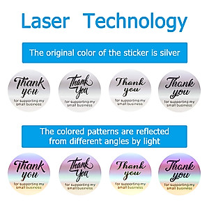 1.5" Thank You Stickers Small Business, Rainbow Designs 500pcs Label Stickers, Thank You Stickers Roll for Cookies Box, Gift Bags, Envelope Seals and Small Business Supplies