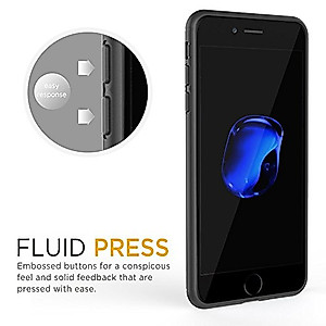 EasyAcc Slim Case for iPhone 8 Plus/iPhone 7 Plus, [Support Wireless Charging] Black TPU Phone Case Matte Finish Profile Phone Cover Compatible with iPhone 8 Plus/iPhone 7 Plus