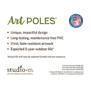 Studio M Birds Will Sing Art Pole Outdoor Decorative Garden Post, Made in USA, 20 Inches Tall