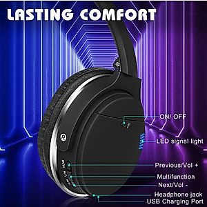 UrbanX UX991 Wireless Bluetooth Stereo Earphones High Resolution Audio Deep Bass Superior Comfort Over The Ear Headphones with Mic for Samsung Galaxy Tab S7 FE Phone Call Support