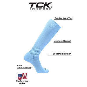 Champion Over the Calf Baseball Socks (Columbia Blue, Medium)