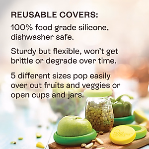 MightyNest Cheese 4 Piece Silicone Food Storage Set and Fresh Paper Cheese Wrap Sheets | Airtight Seal Replaces Plastic Wrap | Prevents Food Waste