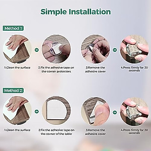 Peakally Corner Protectors Baby, 12 Pack Baby Proofing Corners and Edges, Baby Corner Protector Guards with Strong Adhesion, Furniture Corner Guard & Edge Safety Bumpers Clear