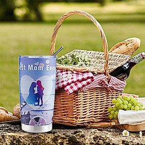 Mom Gifts From Daughter, Best Mom Ever Gifts, Mom Birthday Gifts From Daughter, Valentines Mothers Day Gifts for Mom, Mom Tumbler Mug Cup Gift with Straw, to My Mom Tumbler 20oz