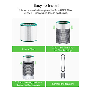 Dyson Air Purifier Filter Replacement, MORENTO Air Purifier Filter Replacement for Dyson Tower Purifier Pure Cool Link TP01, TP02, TP03, BP01, AM11, Compare to Part 968126-03 (2 Pack)