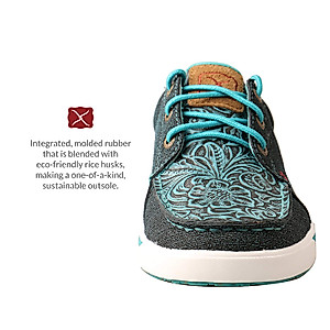 Twisted X Women's Kicks - Casual Sneakers Made with Hybrid Performance Leather, ecoTweed Lining, and Blended Rice Husk Outsole, Dark Teal & Teal, 10 M