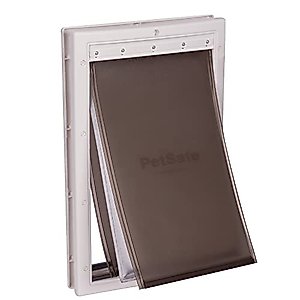 PetSafe Extreme Weather Energy Efficient Pet Door for Cats and Dogs - Insulated Flap System - Large - Plastic Frame,White