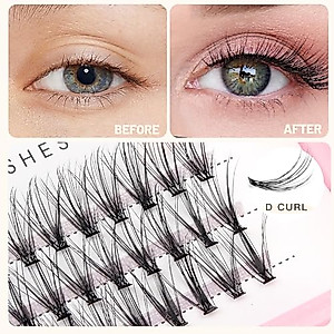 Bodermincer Grafting False Eyelashes 20D Soft 0.07 C Curl Lash Clusters Lash Extension Kit Individual Eyelashes Silk False Eye Lashes Extensions (14mm)