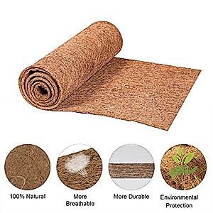 ALYSTER 4 Rolls Coconut Coir Liner Roll Coco Plant Fiber Roll, Coconut Palm Mat, Coconut Fiber, Gardening, 16x40inch (16x40 inch)