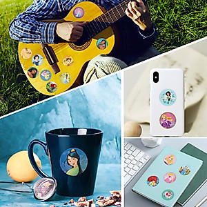 XTTUSDMTZ 1000Pcs Princess Stickers, 20 Patterns Decals Rolls Self Adhesive Seals for Scrapbooking Cards Envelopes Gifts