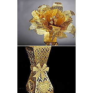 Microworld 3D Metal Puzzle, Romantic Golden Flower Metal Models Kits, DIY Gift 3D Puzzle for Adults, Beginner Assembly Puzzle, Home Decor Art Craft Unique Gifts for Her…