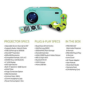 PBS Kids 150" HD Video Projector + PBS Kids HDMI Streaming Stick (EPBS520P)