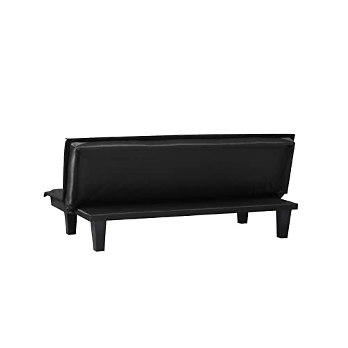 YUNLife&Home Loveseat Sofa,Modern Decor Accent Futon Love Seat Bed for Living Room Bedroom Napping,Tufted Upholstered Small Recliner Couch Furniture,Solid and Easy to Install, Fabric Black 63.8" w