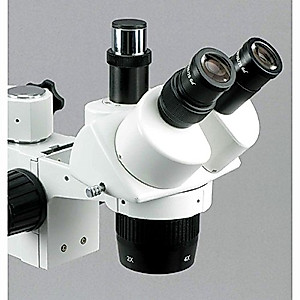 AmScope SW-3T24Z Trinocular Stereo Microscope, WH10x Eyepieces, 20X/40X/80X Magnification, 2X/4X Objective, Single-Arm Boom Stand, Includes 2.0x Barlow Lens