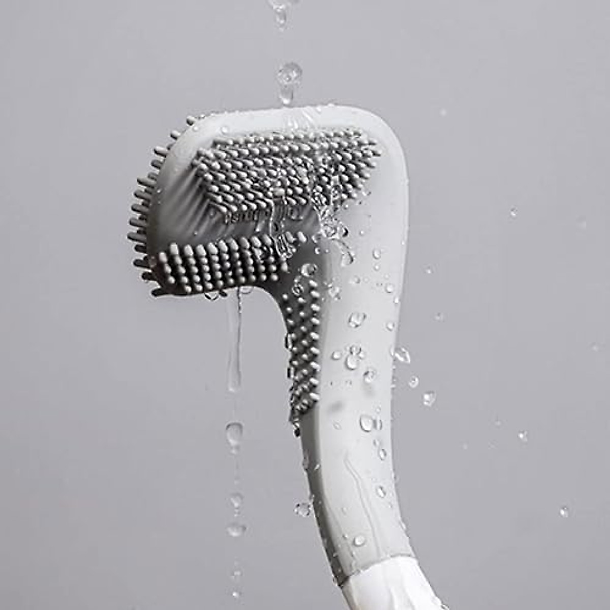 Silicone Toilet Bowl Brush Wall Mounted Floor Toilet Brush Plastic Toilet Cleaner Brush and Holder Set 3.4 X 3.5 X 16 Inch