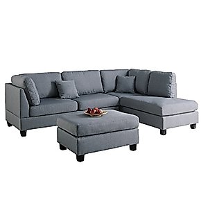 Poundex Upholstered Sofas/Sectionals/Armchairs, Grey