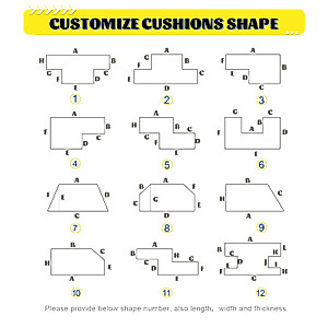 Yoinnt Custom Size Bench Cushions for Outdoor Indoor, Personalized Size Seat Cushions, Outdoor Waterproof Garden Cushions, Indoor/Outdoor Thickened Foam Furniture Cushion