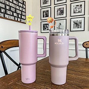 Straw Cover Cap for Stanley Cup, 4pcs 0.4in 10mm Diameter Reusable Dust-Proof Straw Topper Compatible with Simple Modern and Tumbler with Lid and Straw (4pcs sky set)