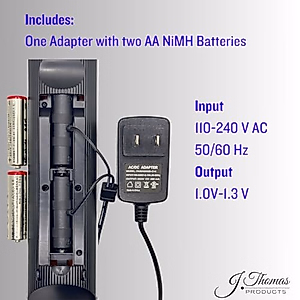 Convert Dual AA Devices to Electric Power | Rechargeable Backup | Uninterrupted Operation | Ideal for Dual AA Clocks and Devices | 1 NiMH Dual Battery Adapter 1.3V
