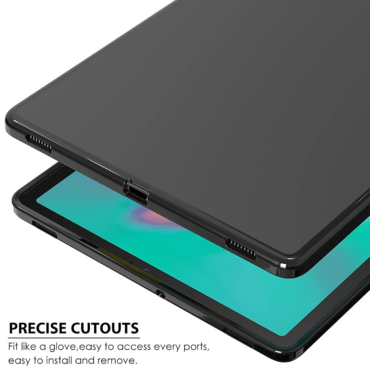 Puxicu Case for Galaxy Tab S5e 10.5 2019 Case, Slim Design Matte TPU Rubber Soft Skin Silicone Protective Cover for Samsung Galaxy Tab S5E 10.5 Inch Model SM-T720/T725/T727 2019 Release Tablet - Black