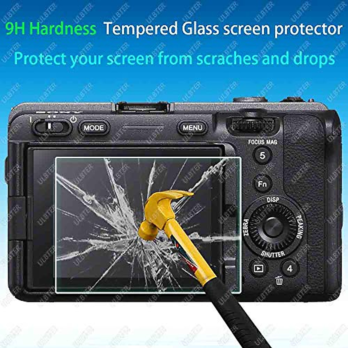ULBTER FX3 Screen Protector for Sony Alpha FX3 Camera & Hot Shoe Cover 0.3mm 9H Hardness Tempered Glass Anti-Scrach Anti-Fingerprint Anti-Bubble [3+2 Pack]