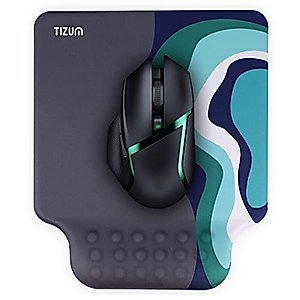 TIZUM Gel Mouse Pad Wrist Support|Place it on Desk with Laptop, Gaming Laptop, Monitor, Notebook|Has Anti-Slip Rubber Base, Foam & Cushion Support for Pain Relief|Use for Home & Office(9.7" x 8.2")