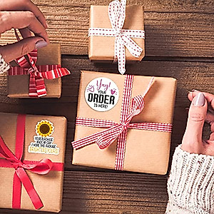 Wailozco Yay Your Order is Here Stickers,Thank You Stickers,Handmade Stickers,Small Shop Stickers,Envelopes Stickers for Small Business, Online Retailers,Handmade Goods,500 Labels Per Roll