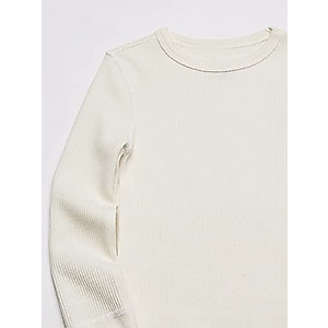 Fruit of the Loom Boys' Premium 2-Pack Thermal Waffle Crew Top, Heather Greystone/Natural, 14-16