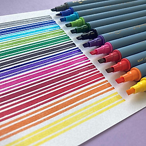 Kuretake ZIG Calligraphy Marker Pens, 12 Colors set, 2mm. & 3.5mm Dual Tip Markers, AP-Certified, Photo-Safe, Acid Free, Lightfast, Odourless, For Beginners, Made in Japan (Water-based dye ink)