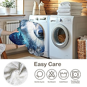 Sleepwish Wolf Blanket King Size Wolves Fleece Blanket Animal Blanket for Bed Soft Plush Sherpa Blanket Gifts for Adults Men Boys (108"x90")