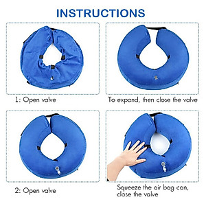 Hyan Pet Protective Recovery Inflatable Collar-Soft Adjustable Comfortable Pet E-Collar for Dogs and Cats -Surgery Recovery Collar Pets Touching Stitches or Biting Wound (S-Neck Circumference 6-9")